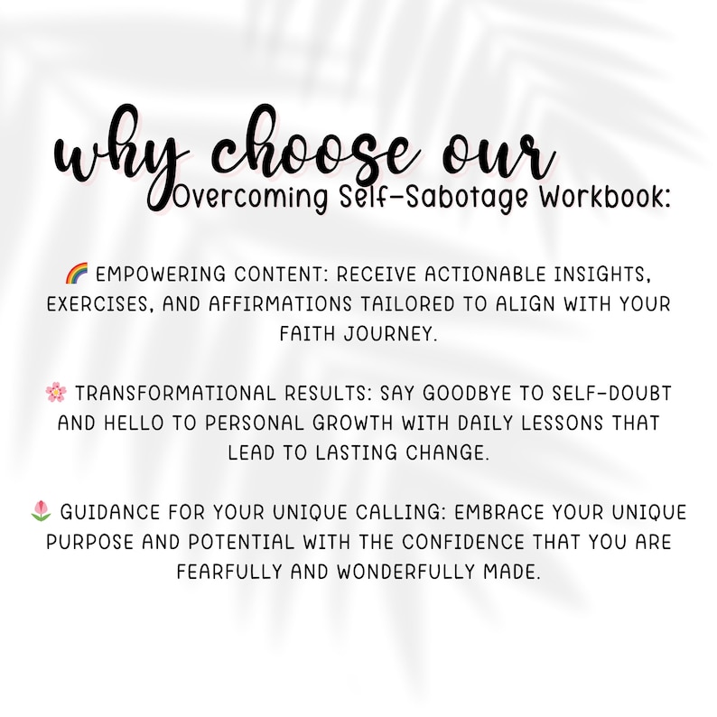 Overcome Self-sabotage Workbook Bundle Self Sabotage - Etsy