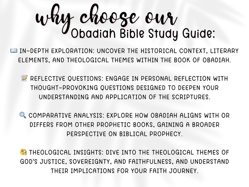 Digital Bible Study Obadiah Bible Study Guide Bible Book - Etsy