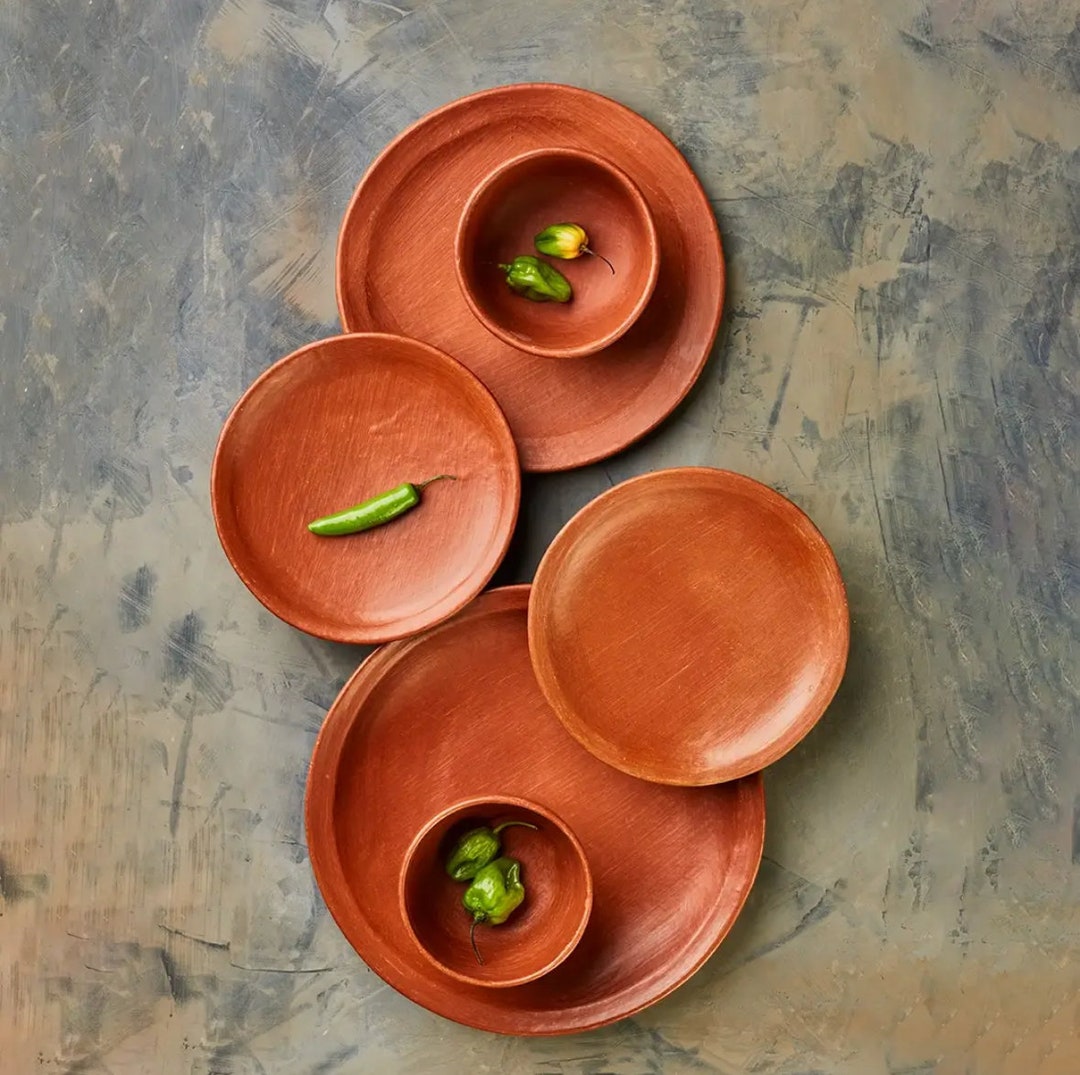 Authentic Handmade Oaxacan Barro Rojo Plates: Traditional Mexican ...