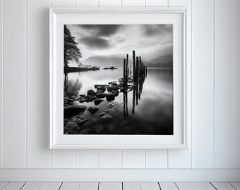 Lake Windermere Lake District District Black and White Fine Art Un ...