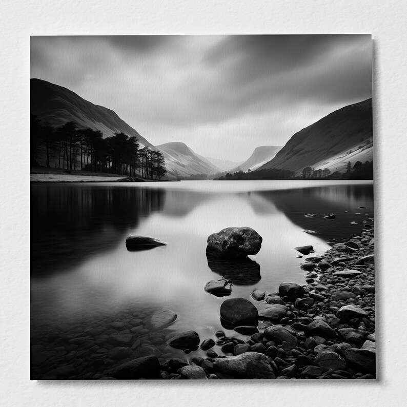 Lake District Buttermere Black and White Fine Art Landscape Print of ...