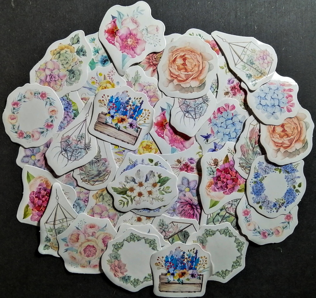 Flowers Stickers Pack Cute Flowers Stickers for Journaling - Etsy
