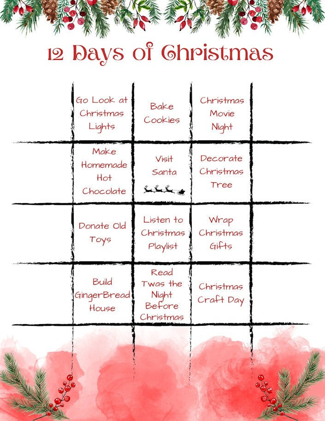 12 Days of Christmas Activities - Etsy