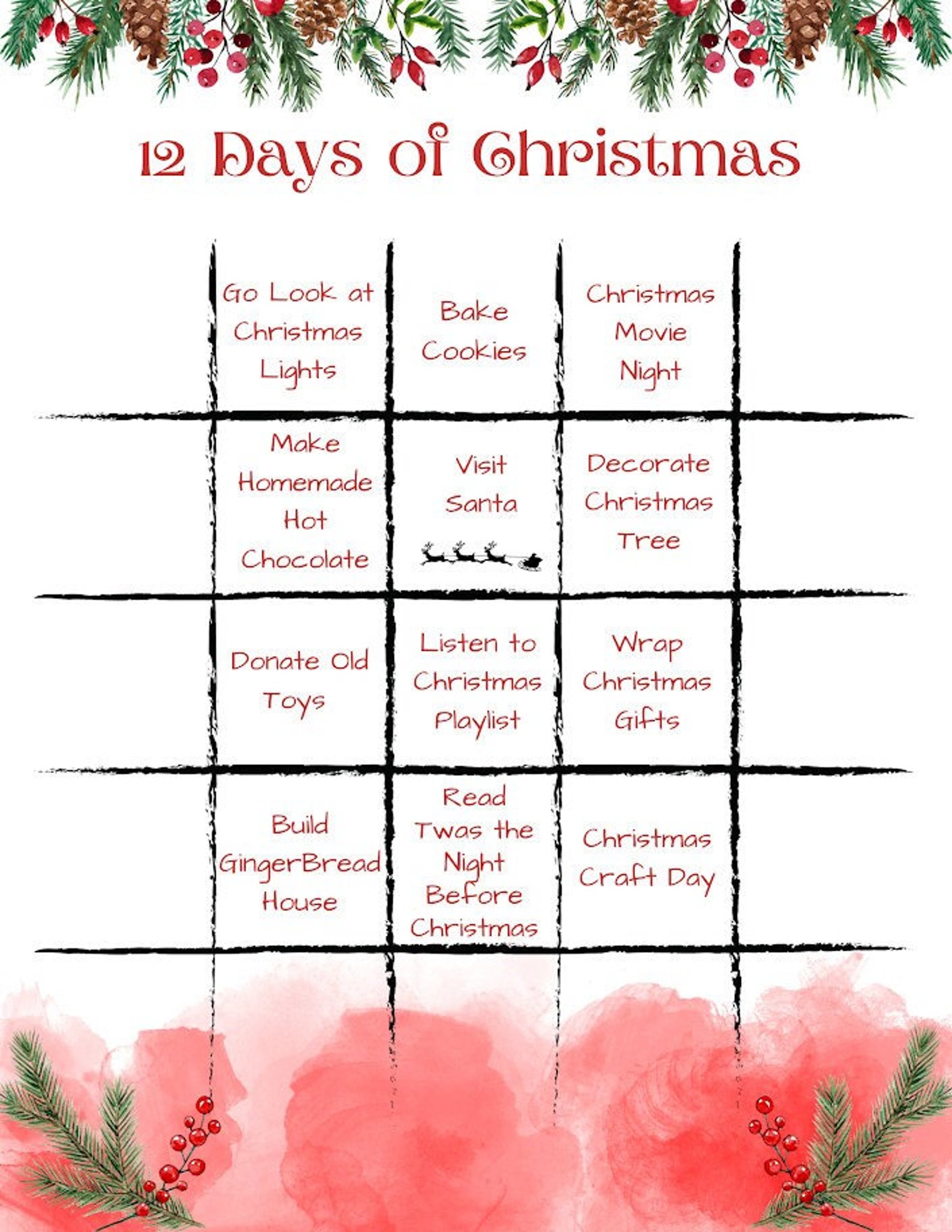 12 Days of Christmas Activities - Etsy