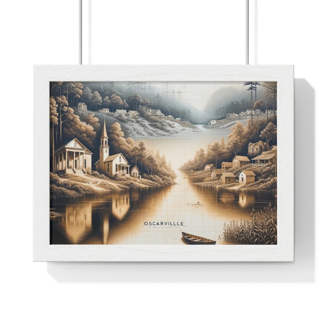 Oscarville Ghost Town Lake Lanier Framed Poster Historical Georgia ...