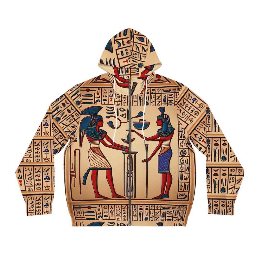 Exclusive Luxe Ancient Egyptian Symbols Full-zip Hoodie Premium Unisex ...