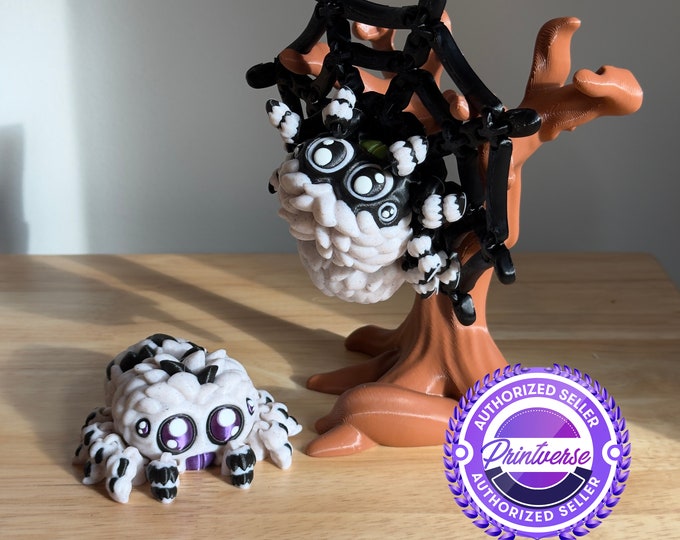 Jumping Spider Flexi Articulated Fidget Toy Web and Tree Magnetic Baby ...