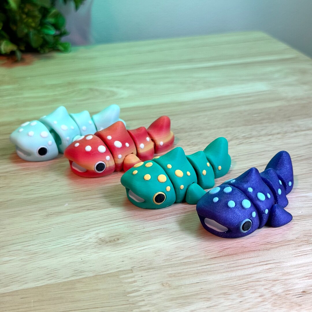 Whale Shark Mini Fidget Figurine - Colorful Cute Cartoon Style - 3D ...