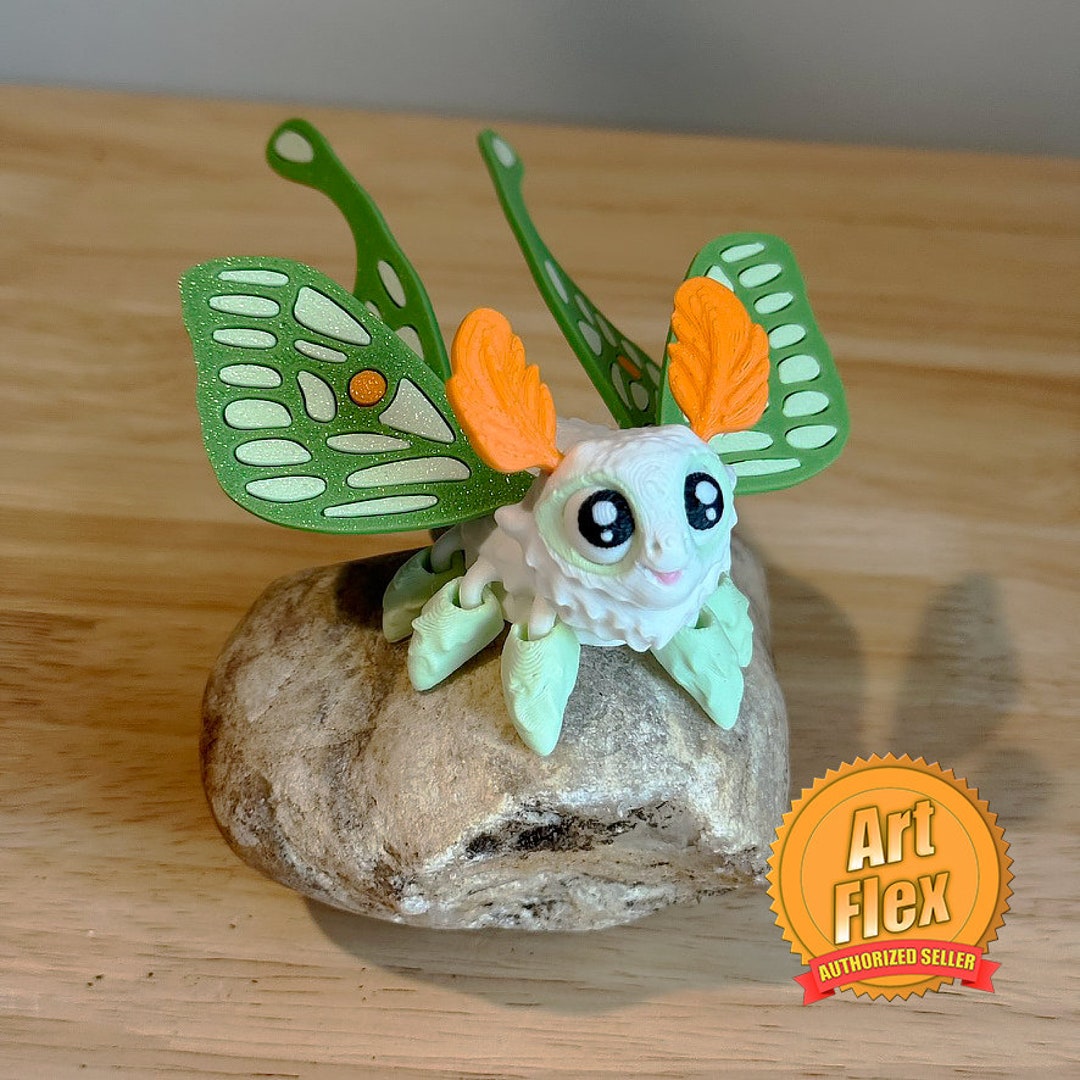 Luna Moth - Flexi Articulated Fidget Toy - 3D Printed - Artflex - Etsy
