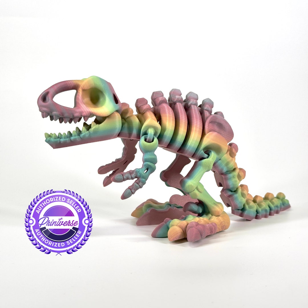 T-rex Skeleton Skeleton T-rex Dinosaur Flexi Articulated Fidget Toy ...