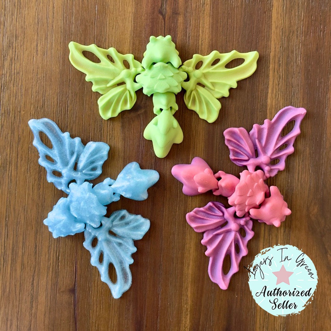 Dragon Fly Style Articulated Fidget Toy Moth Fidget 3D Printed Layers ...