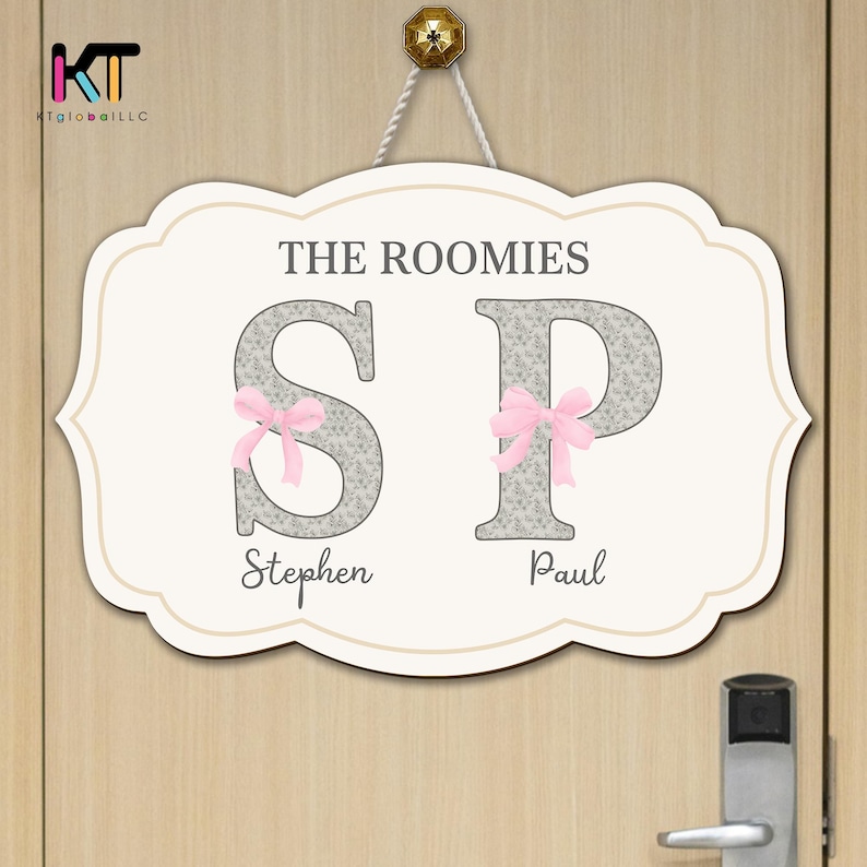 Personalized Dorm Door Sign, Custom Name and Number Plaque, Coquette ...