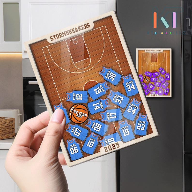 Custom Basketball Fridge Magnet, Custom Name and Number Magnet, Team ...
