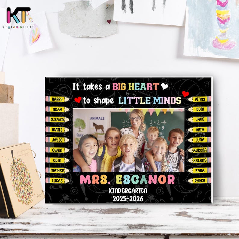 Personalized Teacher Photo Frame, Photo Frame With Student Names, It ...