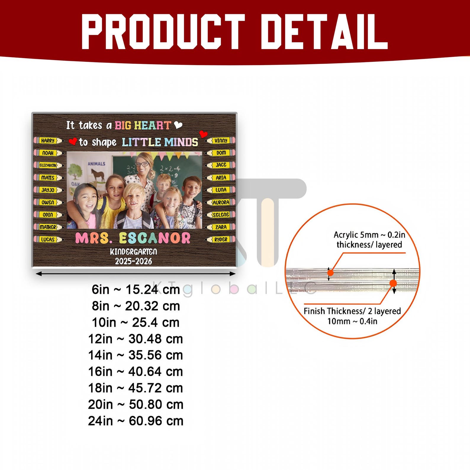 Personalized Teacher Photo Frame, Photo Frame With Student Names, It ...