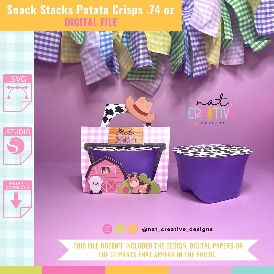 Snack Stacks Potato Crisps, SVG and .studio Files, Silhouette Cut Files ...