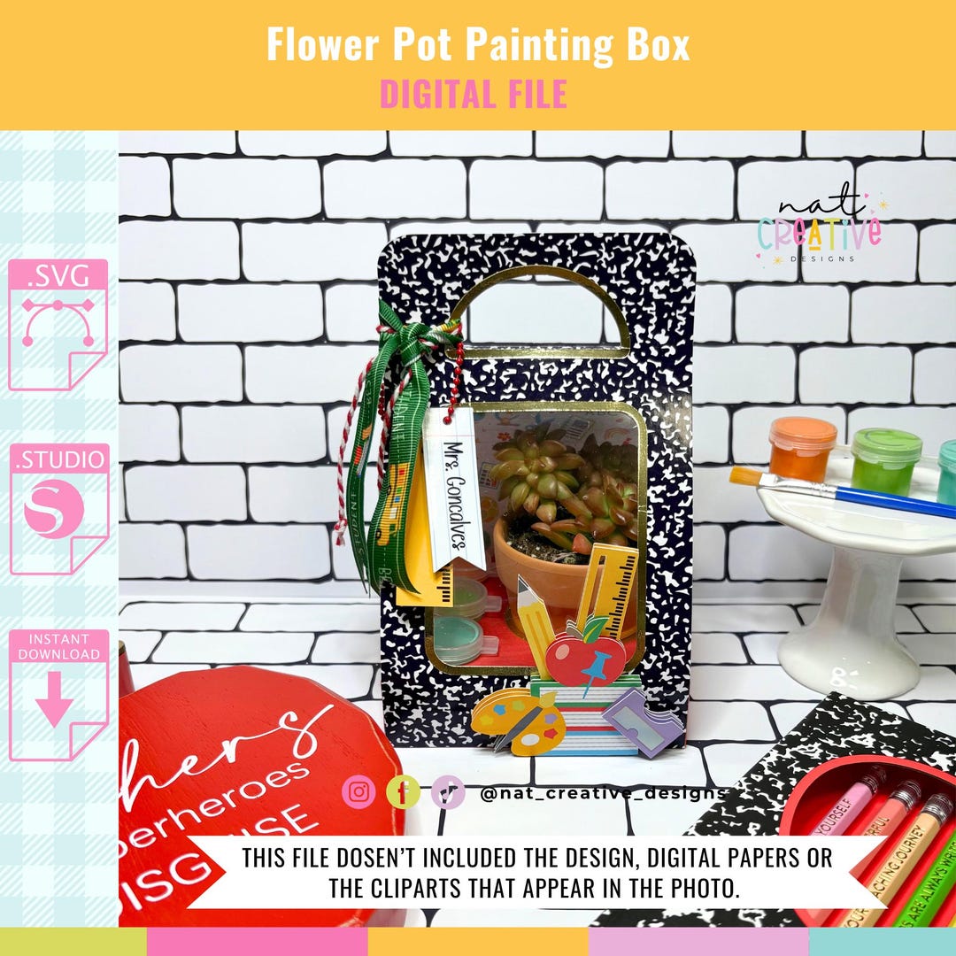 Flower Pot Painting & Ferrero Box Template, Digital File, SVG and ...