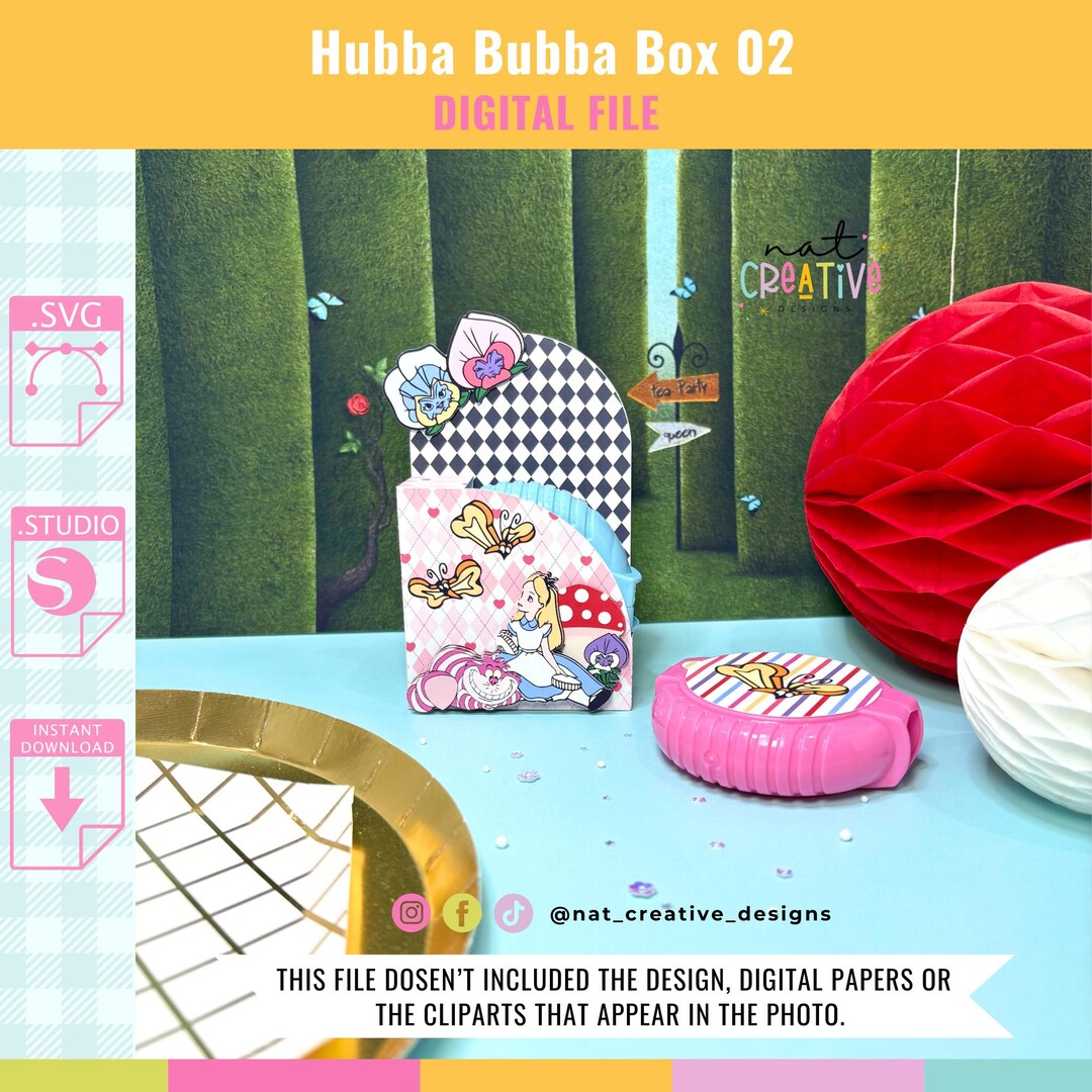 Hubba Bubba Box 02 Template, Silhouette Cut Files, Cricut Cut Files - Etsy