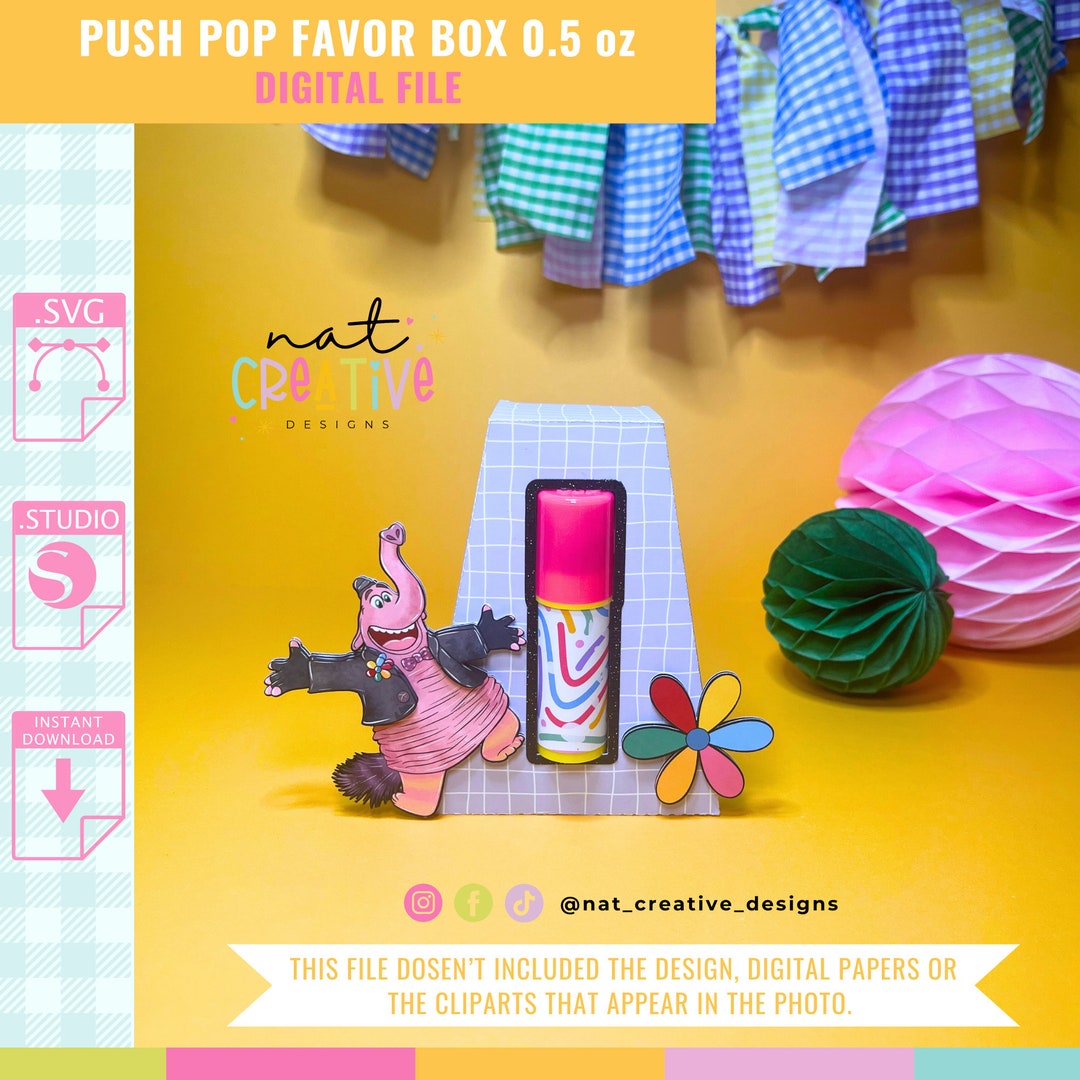 Push Pop Favor Box Template, Digital File, SVG and .studio Files ...