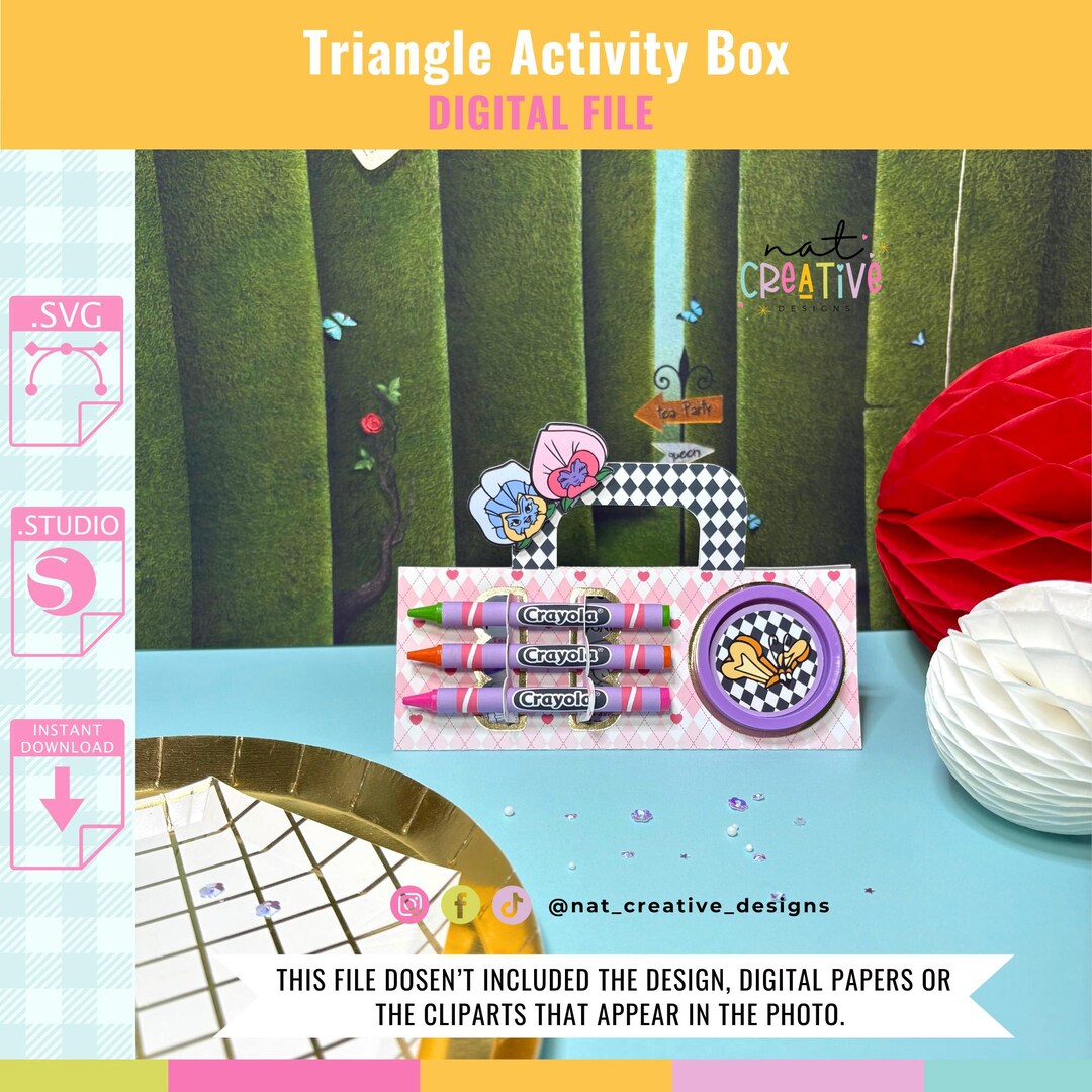 Triangle Activity Box Template, SVG and .studio Files, Silhouette Cut ...