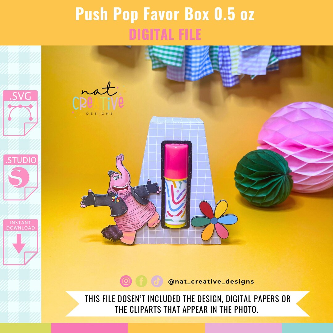 Push Pop Favor Box Template, Digital File, SVG and .studio Files ...