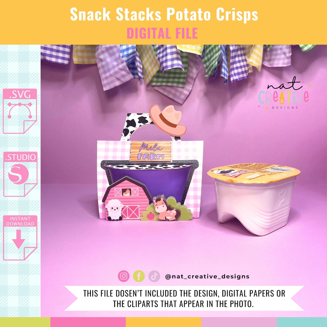 Snack Stacks Potato Crisps, SVG and .studio Files, Silhouette Cut Files ...