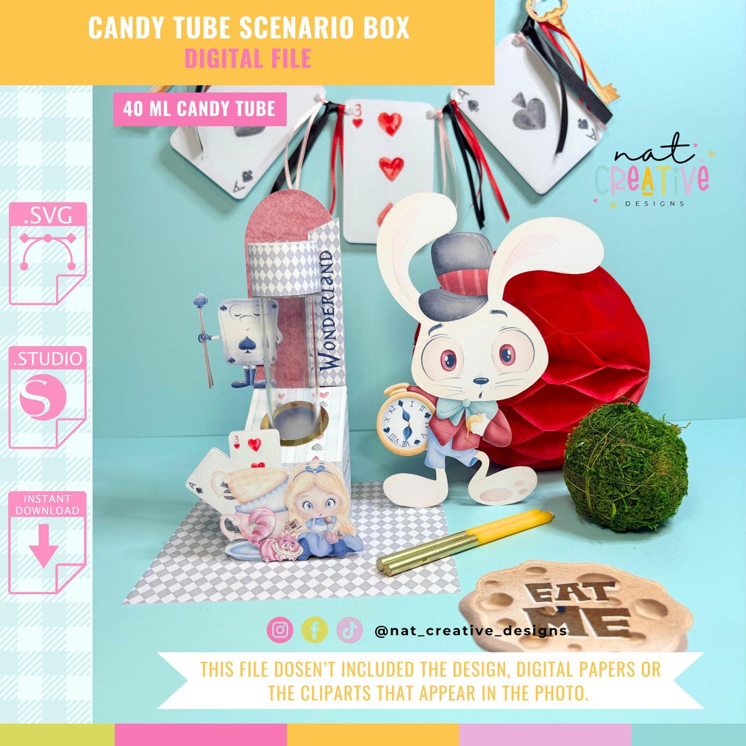 Candy Tube Scenario Box Template, Digital File, SVG and .studio Files ...