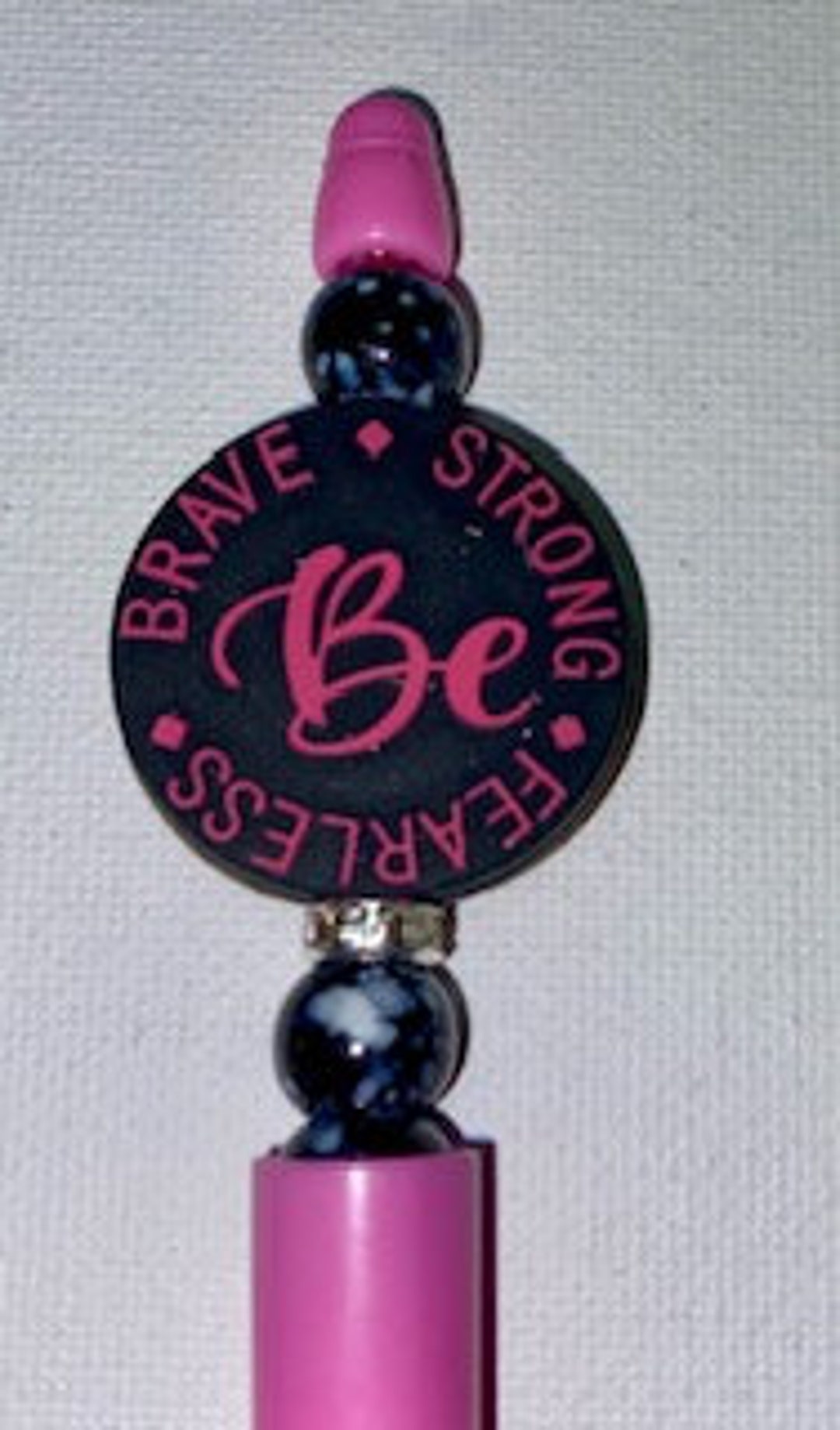 Be Brave Strong and Fearless Pink Pen. Black Ink Comes With 1 Black ...