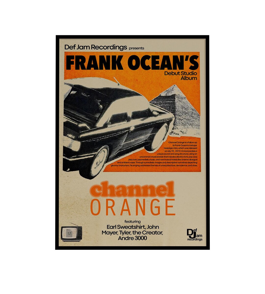 Frank Ocean Poster, Channel Orange, Frank Ocean, Channel Orange Print ...