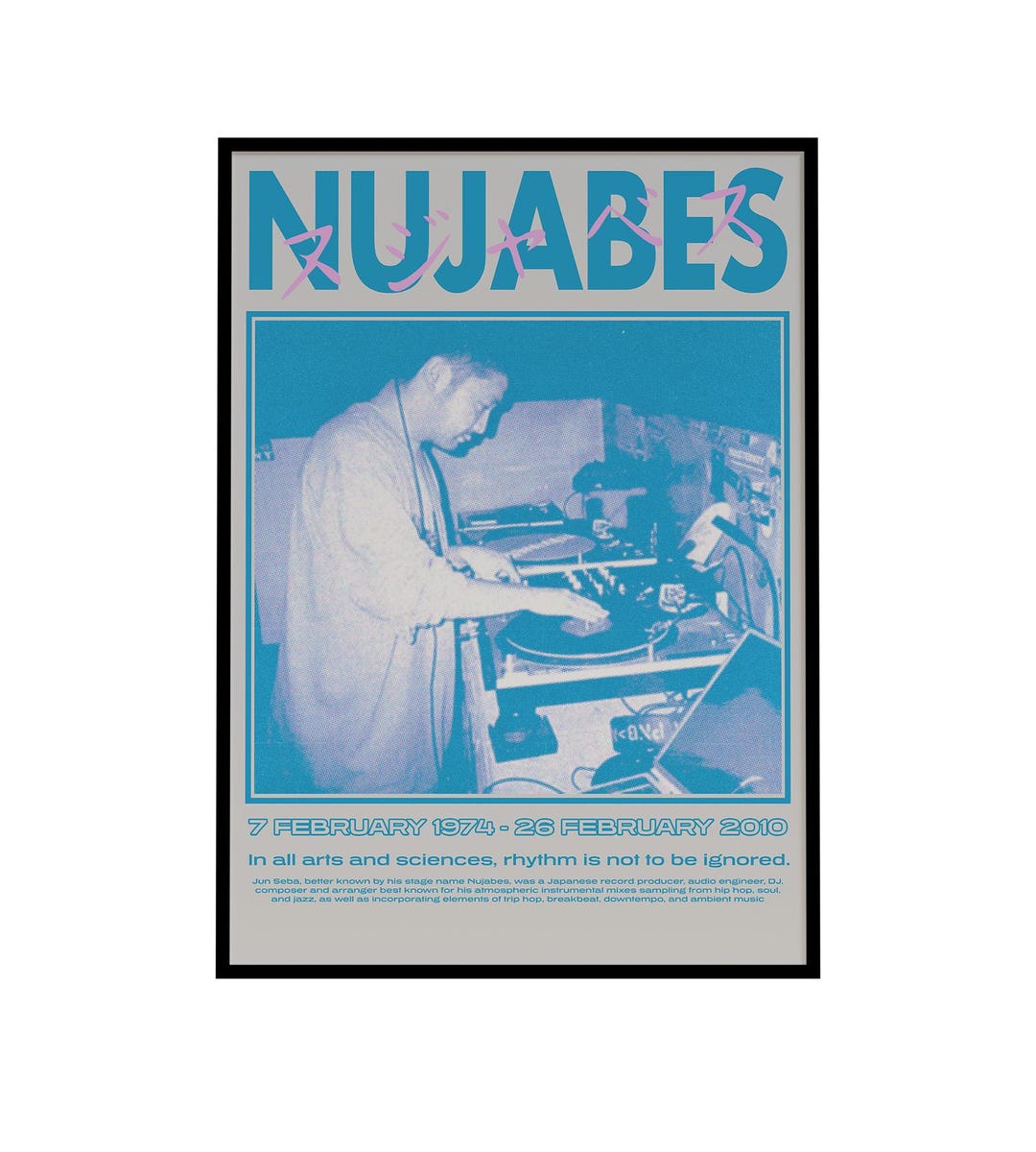 NUJABES (jun Seba) Poster, Music Wall Art, Retro Graphic, Hip Hop ...