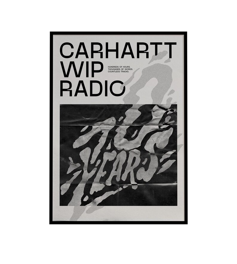 Carhartt WIP Radio Poster Trendy Black & White Design - Etsy