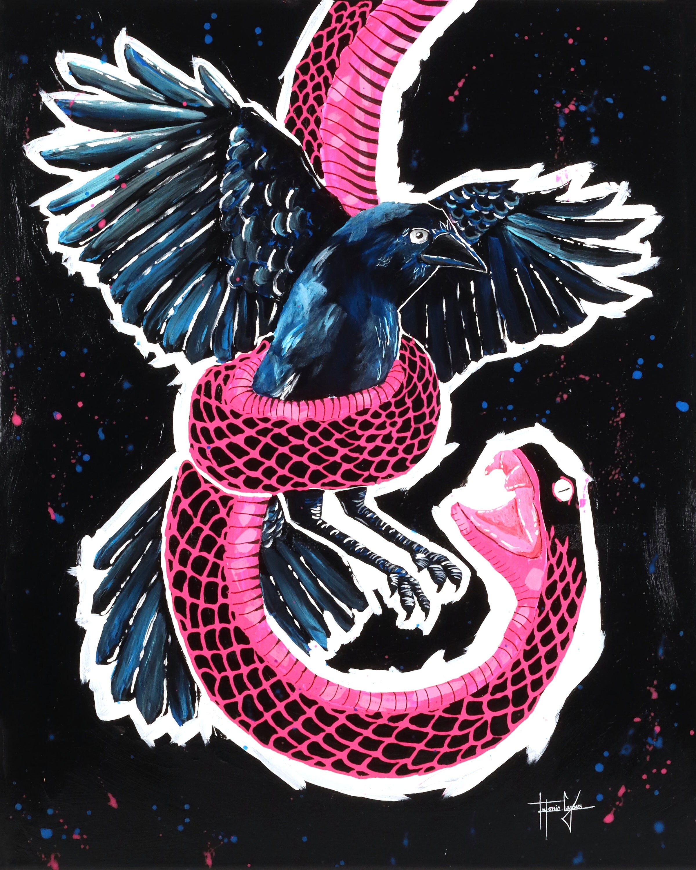 Raven and Snake Original Painting - Etsy