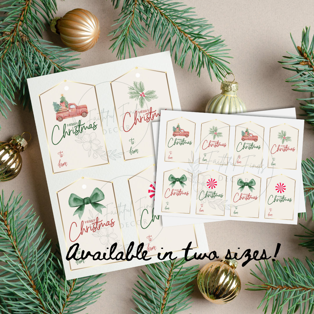 Printable Christmas Gift Tags, Printable Gift Tags, Christmas ...