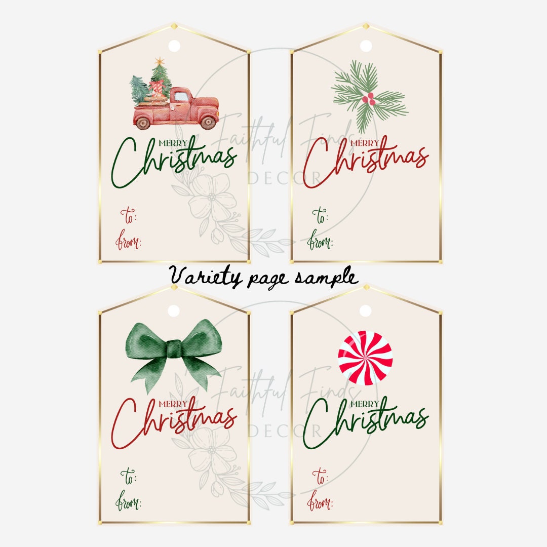 Printable Christmas Gift Tags, Printable Gift Tags, Christmas ...