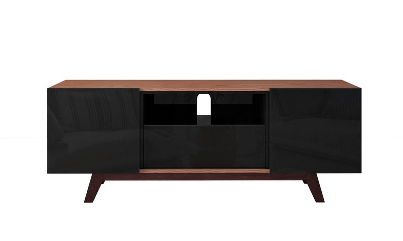 70" Modern Black Lacquer Media Console FT70RBL - Etsy