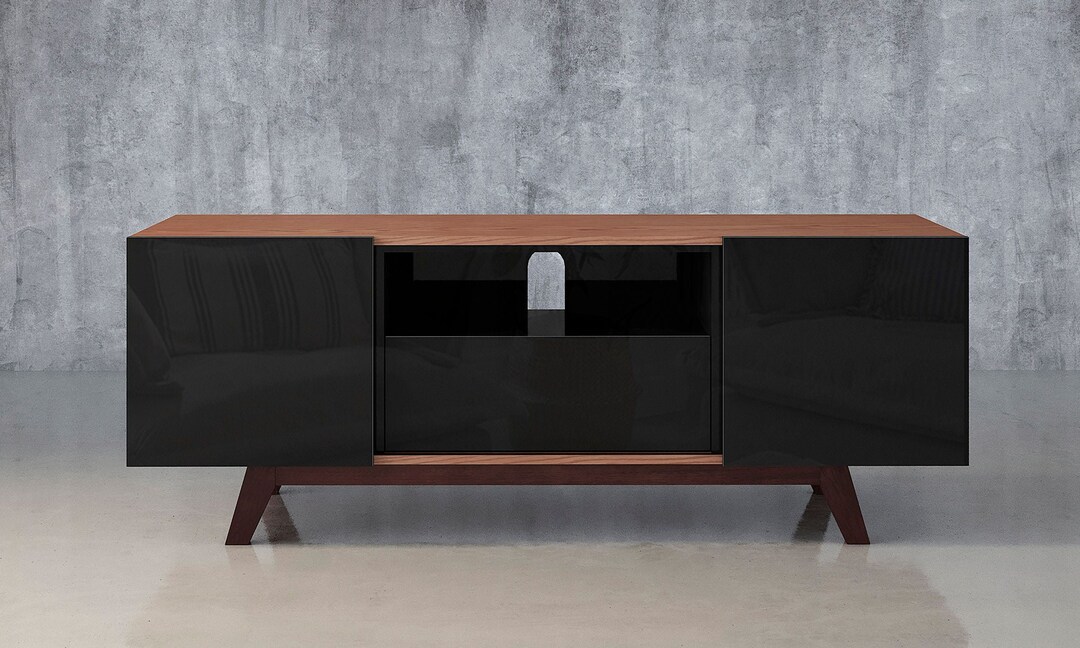 70" Modern Black Lacquer Media Console FT70RBL - Etsy