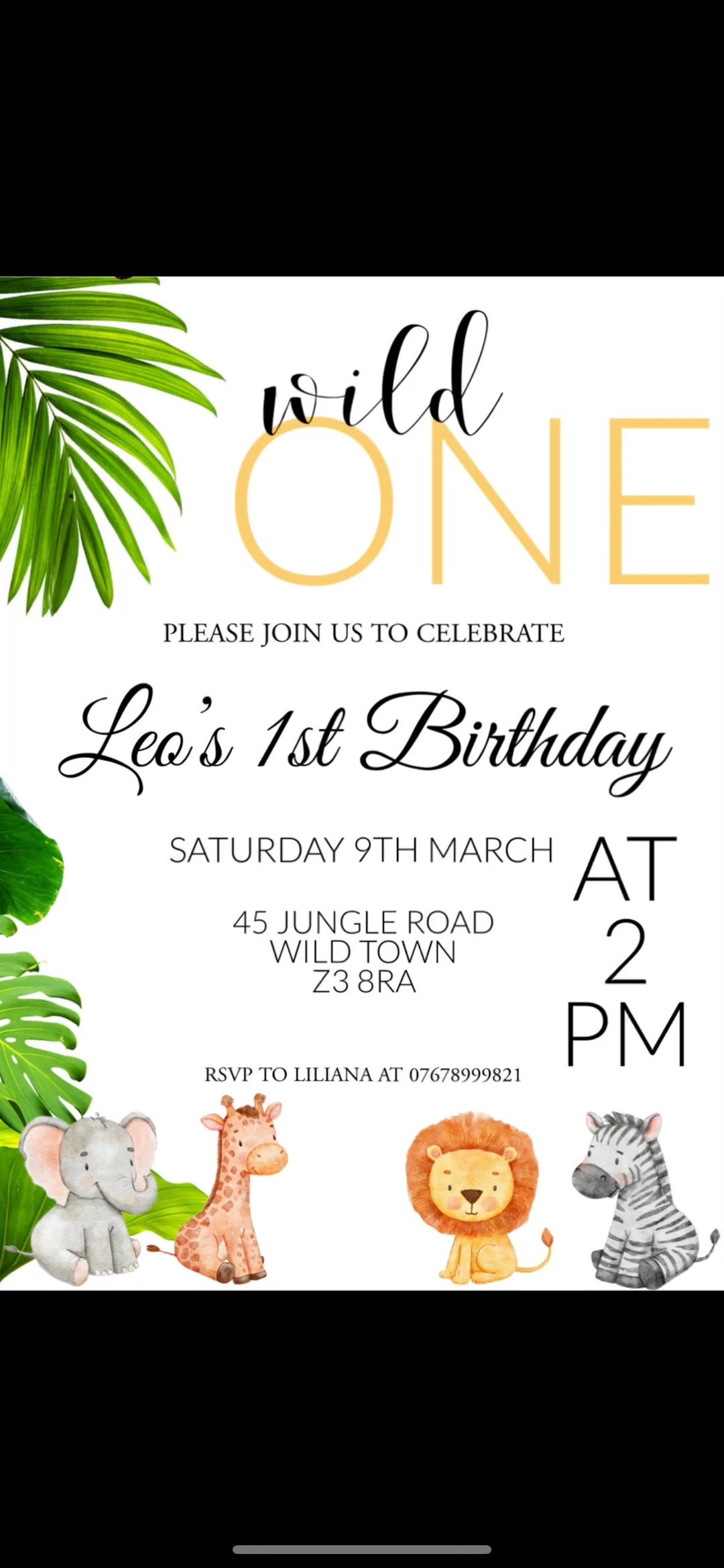 Wild One Digital Birthday Invitation - Etsy