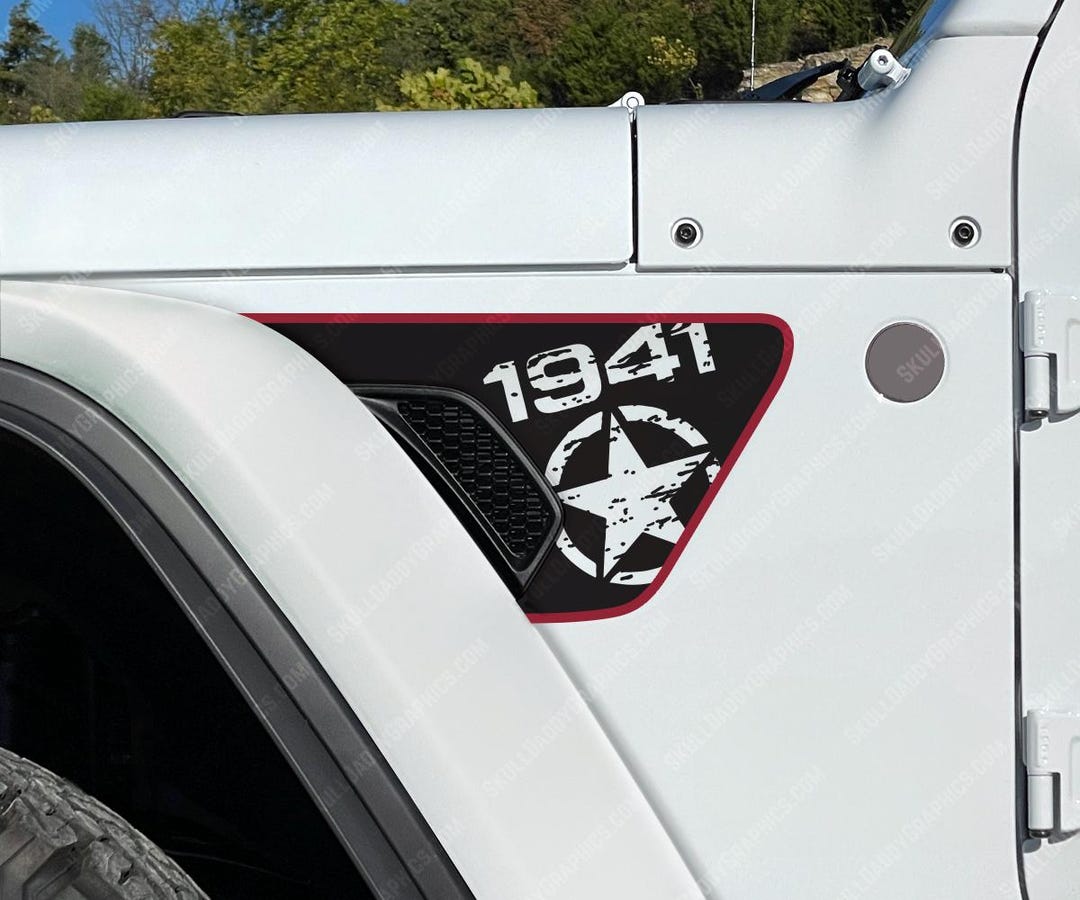 1941 Distressed Military Star Fender Vent Decals Compatible With 2018 ...