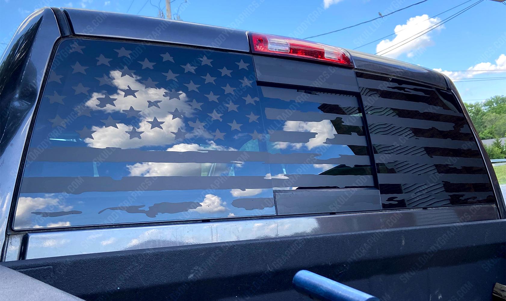 Distressed American Flag Decal Sticker for Truck Window Compatible With ...