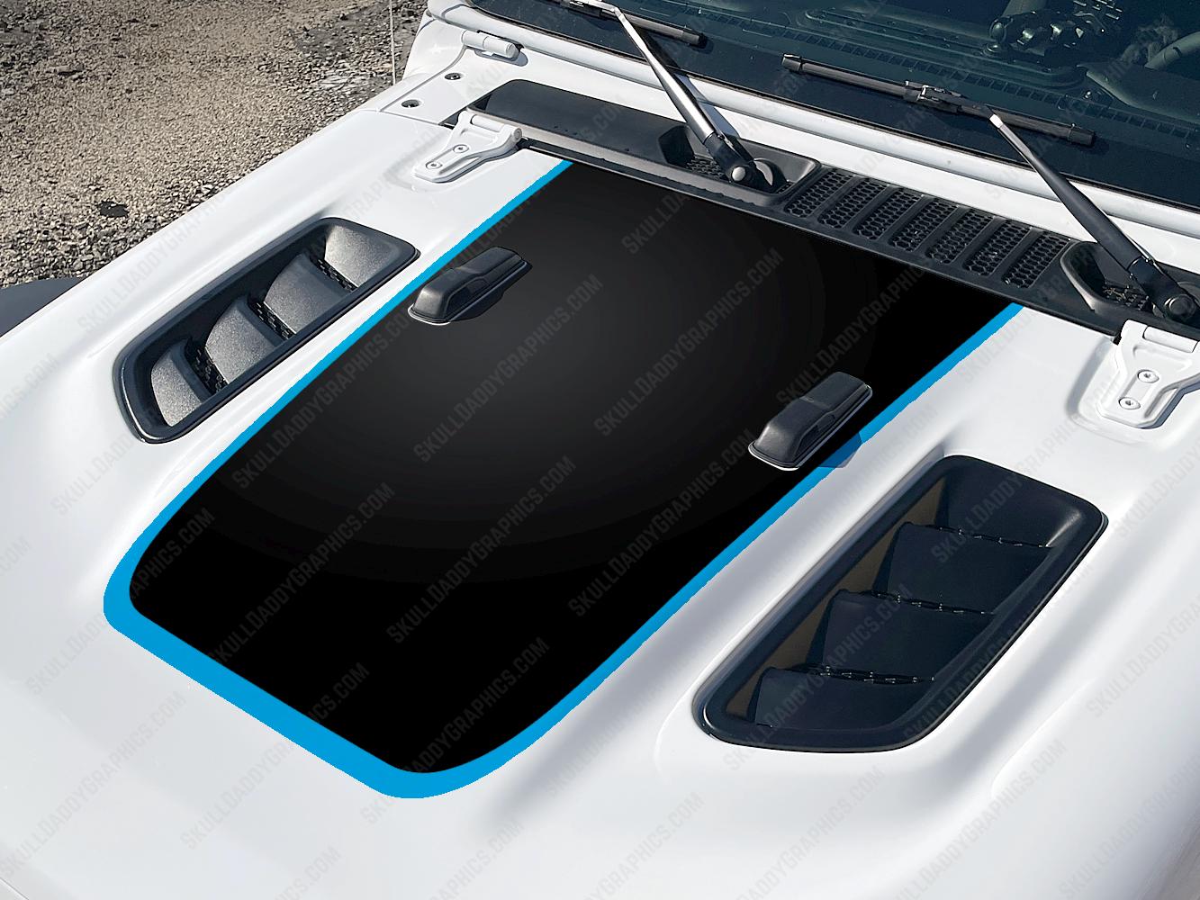 Solid Matte Black Hood Decal Compatible With 2018-2024 Jeep Wrangler ...