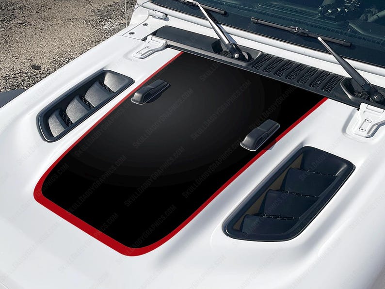 Solid Matte Black Hood Decal Compatible With 2018-2025 Jeep Wrangler ...