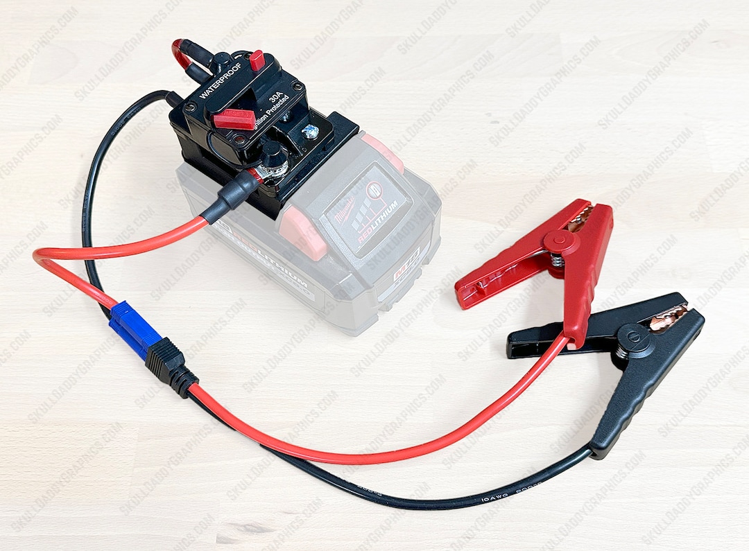 12 Volt Jumper Adapter Car Jump Start Compatible With Milwaukee M18 ...