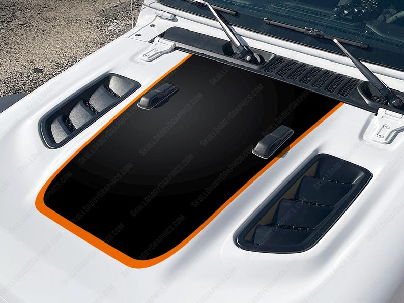 Solid Matte Black Hood Decal Compatible With 2018-2025 Jeep Wrangler ...