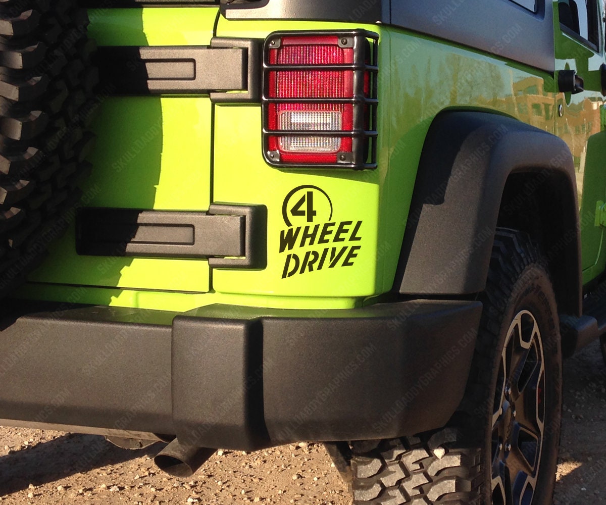 4 Wheel Drive Decal Sticker Compatible With Jeep Willys Sport Wrangler ...