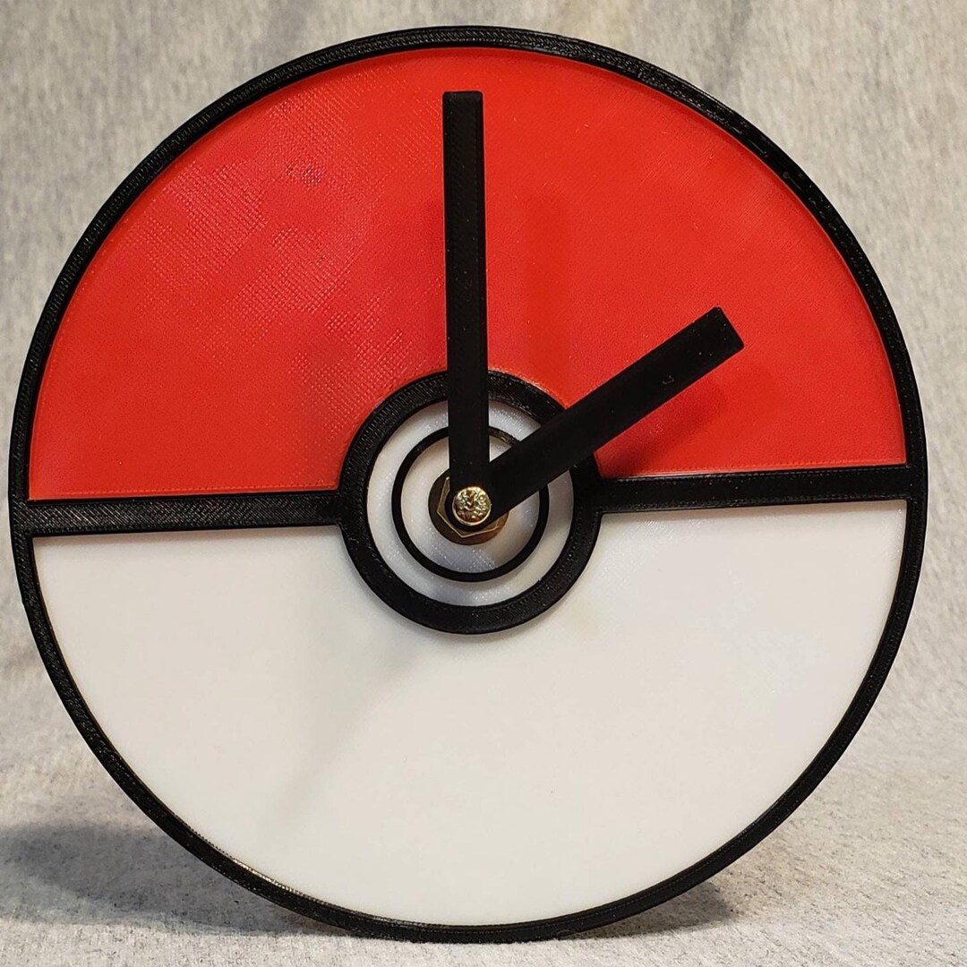 Pokeball Clock | Wall Mounted | Various Sizes | Customizable | 3D ...