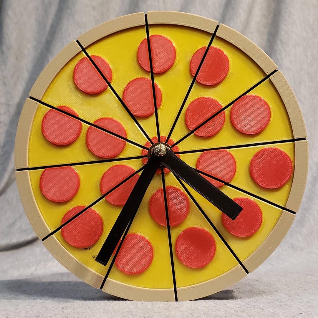 Pepperoni Pizza Clock | Wall Mounted | Various Sizes | Custom Hand ...