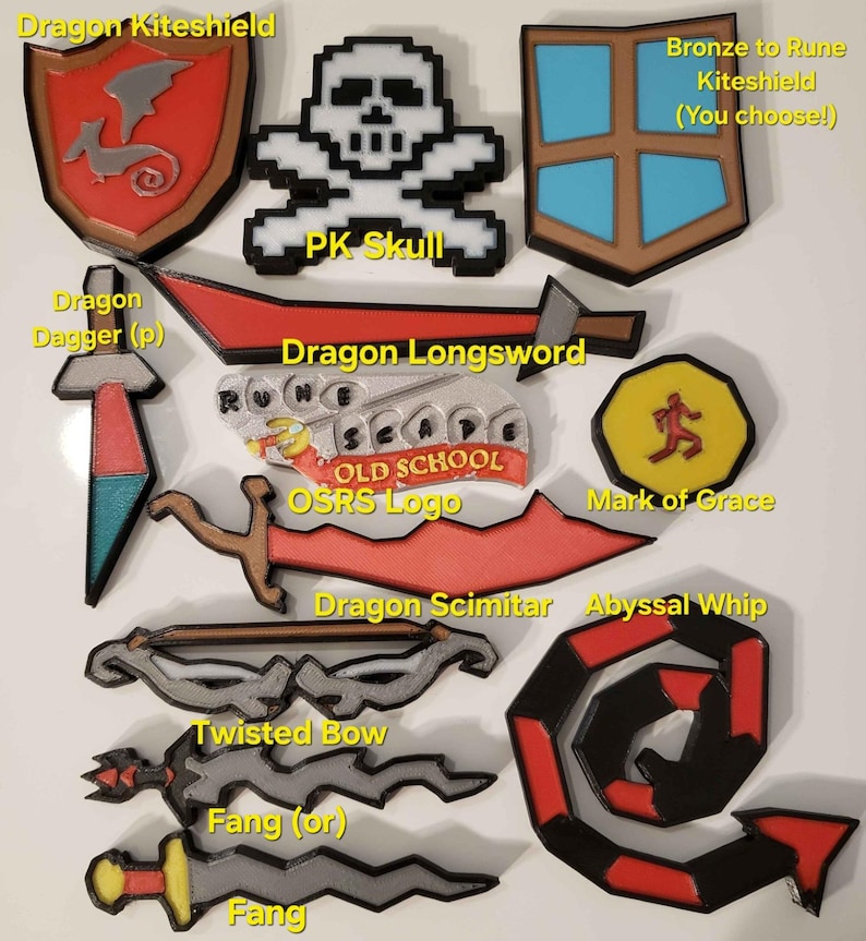 OSRS Item Pin: Runescape Inspired Customizable 3D Printed Pin - Etsy