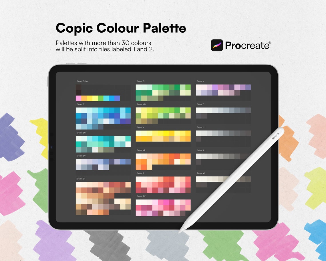 Procreate Copic Brushes | X3 Alcohol Markers, Full Copic Colour Palette and 20 Paper Textures - Etsy