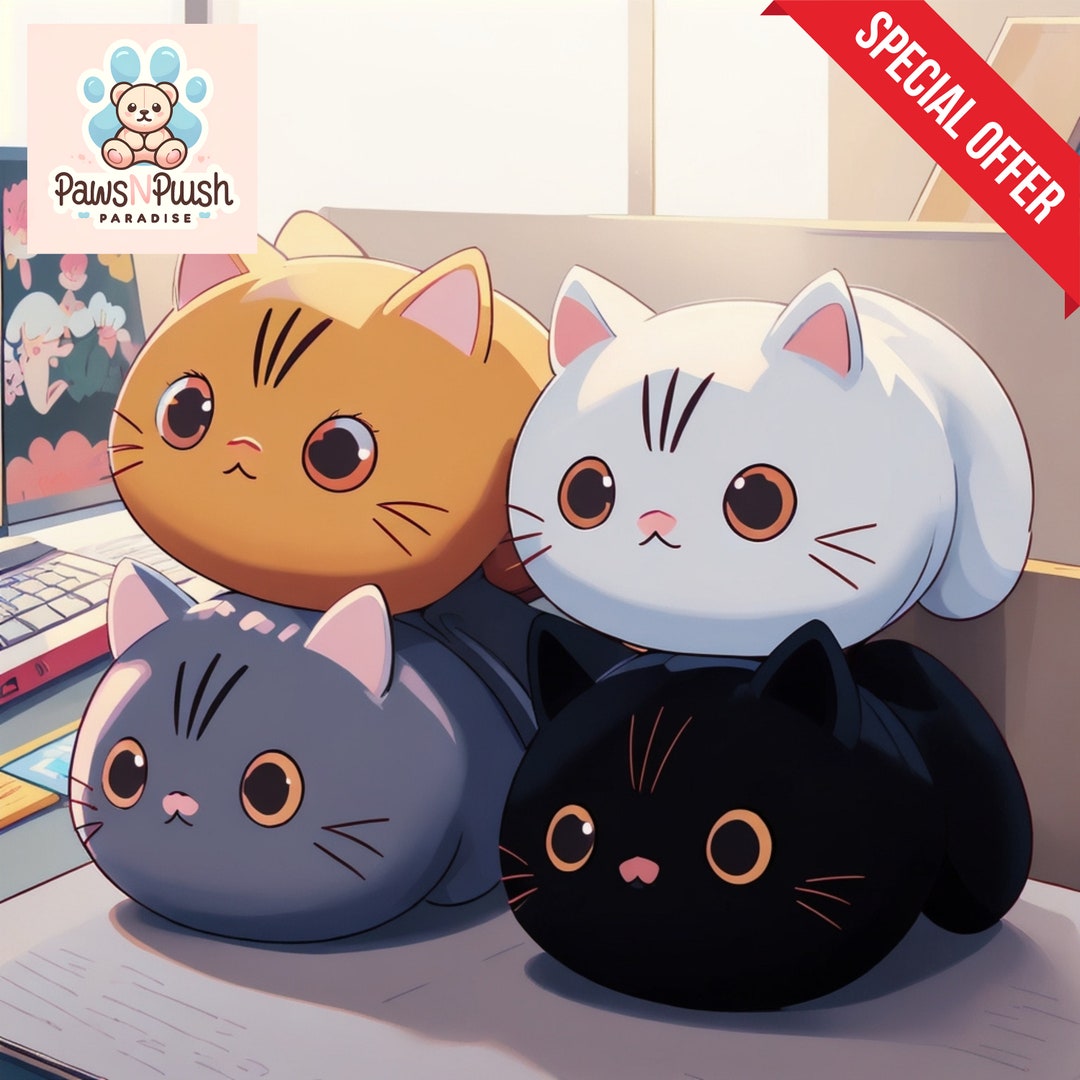 Super Soft Little Cat Plush Toy Small Kitten Fluffy Plushie Lovely ...