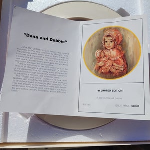 1976 Kerns Collectibles Dana and Debbie Limited Edition Plate - Etsy